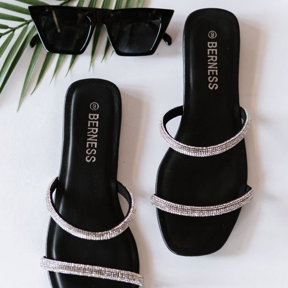 Berness | Shoes | Berness Diamond In The Rough Rhinestone Slides | Poshmark